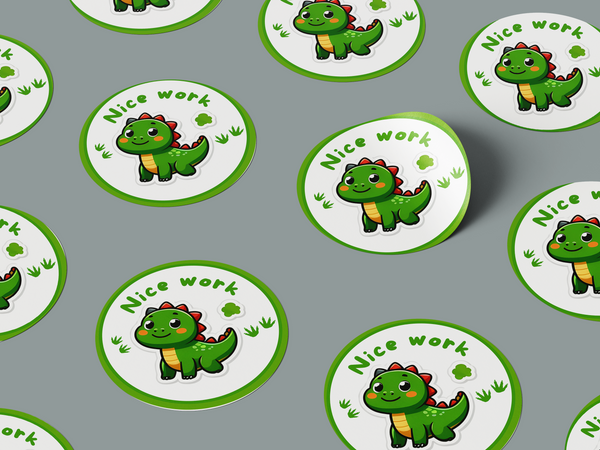Nice Work Motivational Kids Cute Baby Dino Design 4 Classroom School H ...