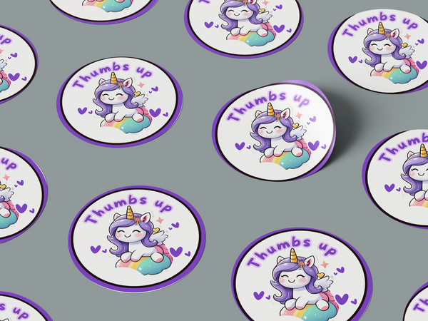 Thumbs Up Motivational Kids Cute Unicorn Girl Design 18 Classroom Scho ...