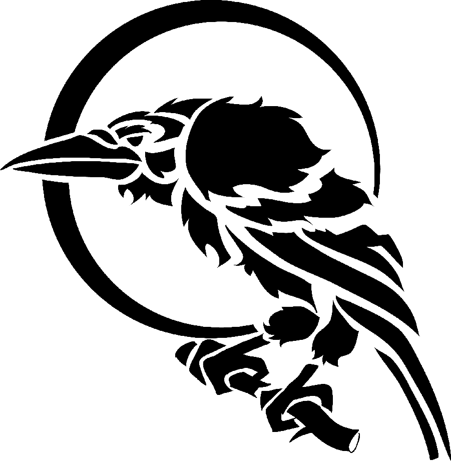 Tribal Raven Perched on Branch Circle Crow Blackbird Animal Vinyl Deca ...