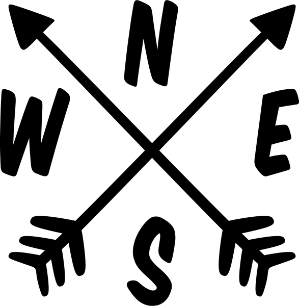 Arrow Cross Letter Text Compass North East West South Vinyl Decal Stic ...