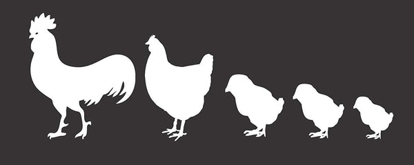 Chicken Family Farm Die Cut Vinyl Window Decal Sticker for Car Truck ...