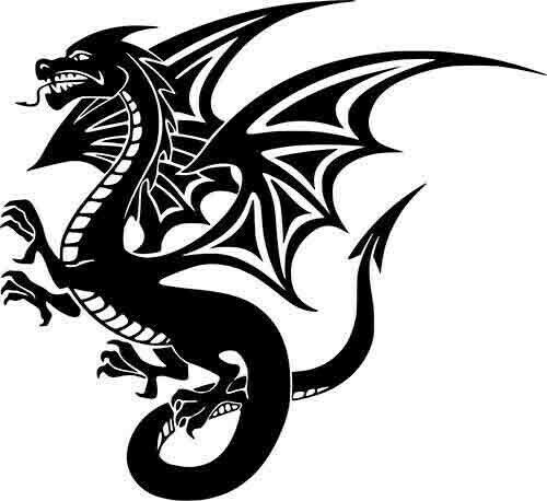 Dragon Fantasy Myth Wings Wall Car Truck Window Vinyl Sticker Decal ...