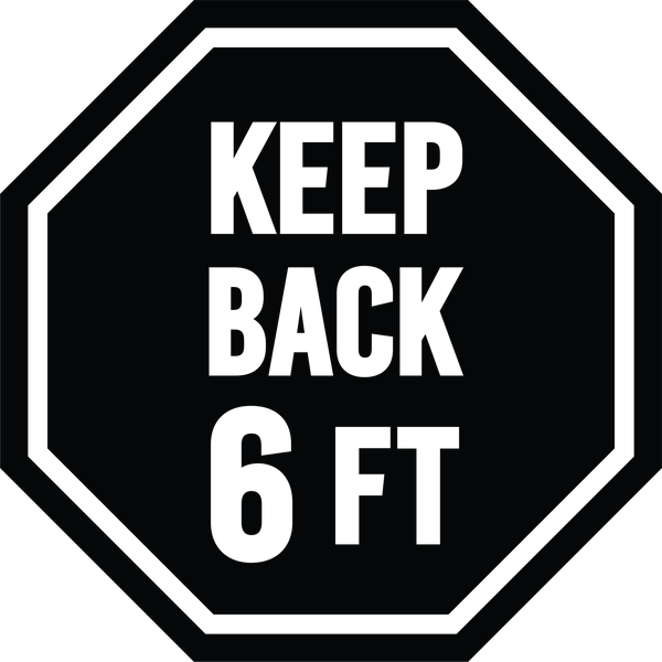 KEEP BACK 6FT Stop Sign Text Symbol Vinyl Decal Sticker – Decals Hut
