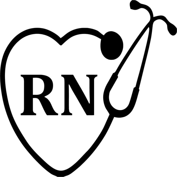 RN Nurse Stethoscope Heart Vinyl Car Window Laptop Decal Sticker ...