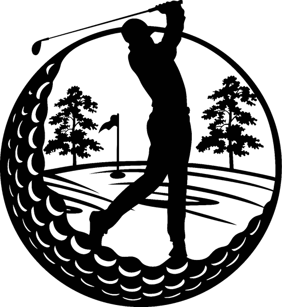 Scenic Golfer Golfing Ball Circle Sports Vinyl Decal Sticker – Decals Hut